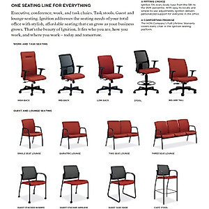 HON Ignition Series Mid-Back Work Chair - Upholstered Computer Chair for Office Desk, Regatta (HIWM3)