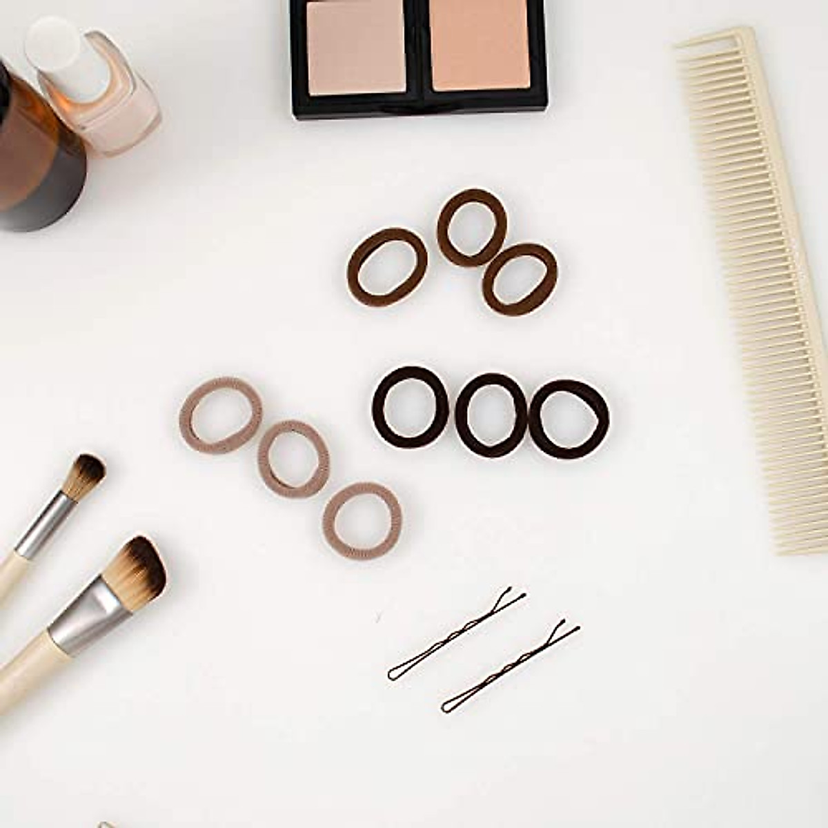 Heliums Small Hair Ties - Blonde - 1 Inch Seamless No-Damage Ponytail Holders for Kids, Braids and Thin Hair - 20 Count