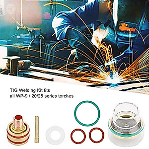 TFM53NCN TIG Welding Kit TIG Torch Welding Torch Glass Cup Collet for WP9 WP20 TIG Welding Equipment(2.4mm)
