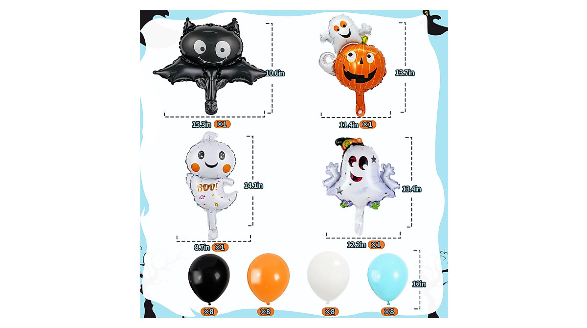 53Pcs Blue Halloween Baby Shower Decorations Set