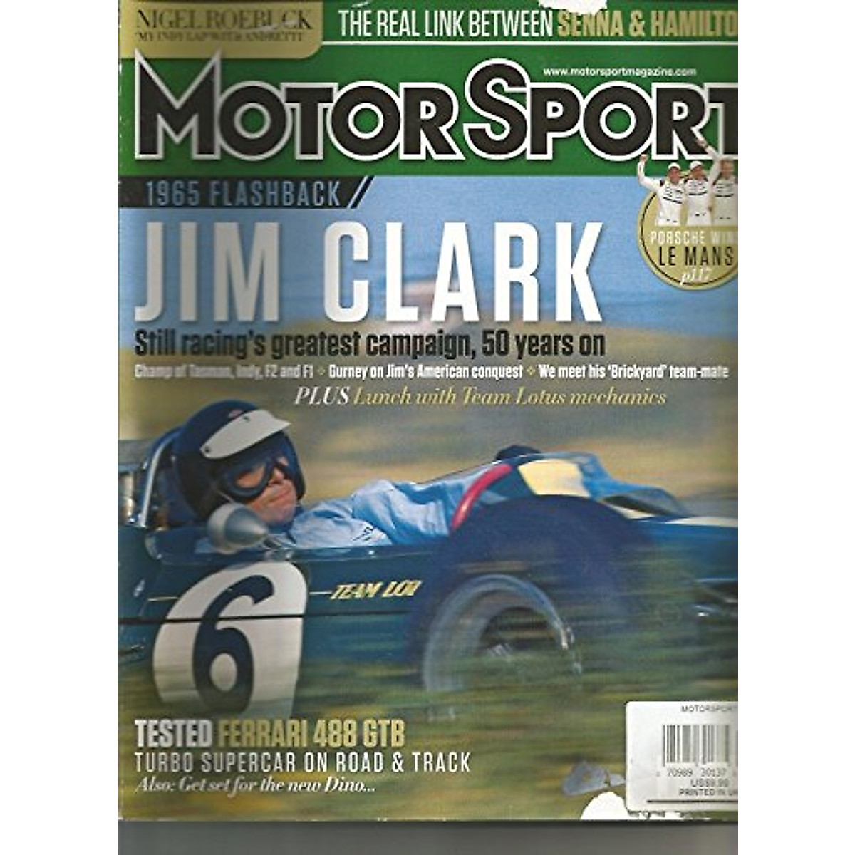 MOTORSPORT MAGAZINE, AUGUST, 2015 VOL.91, NO.8 (JIM CLARK) ~