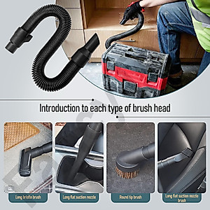 14-37-0105 18v/28v Wet/Dry Vac Hose Assembly for Milwaukee M18 Vacuum 0880-20 0970-20 w/Attachments Adapter Kit (Internal Storage)