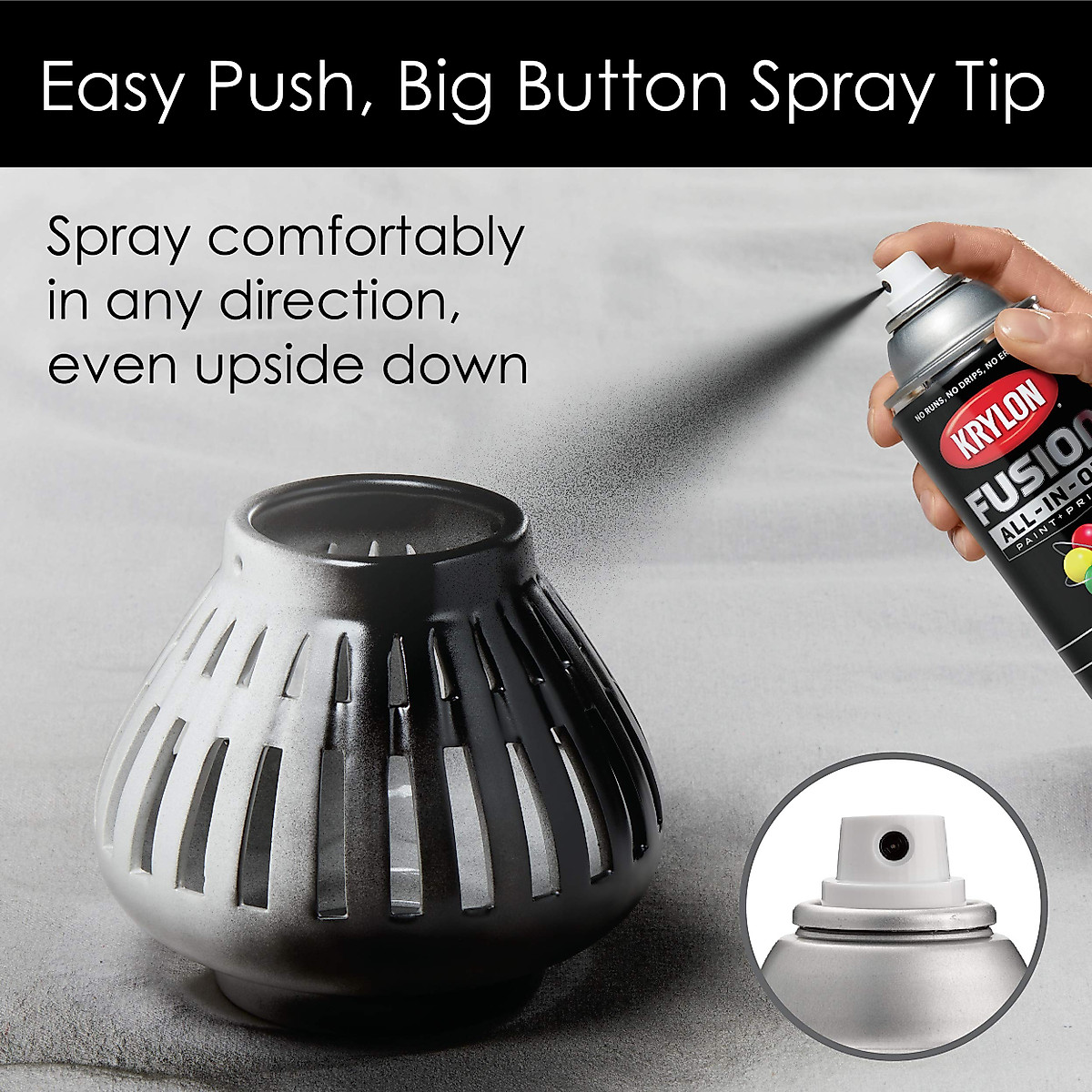 Krylon K02702007 Fusion All-In-One Spray Paint for Indoor/Outdoor Use, Gloss Black, 12 Ounce (Pack of 2)
