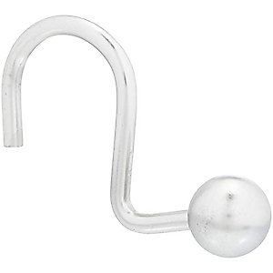 Amazon Basics Shower Curtain Hooks - S-Shaped Hooks, Nickel