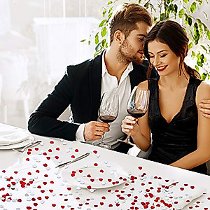 3000 Pieces Glitter Heart Paper Confetti Table Confetti Heart Sequins Confetti for Wedding Engagement Decor Valentine's Day Table Scatter Party Decorations (Red, Rose Gold, Silver)