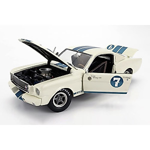 1965 Shelby G.T. 350R #7, White - Acme A1801814-1/18 Scale Diecast Model Car