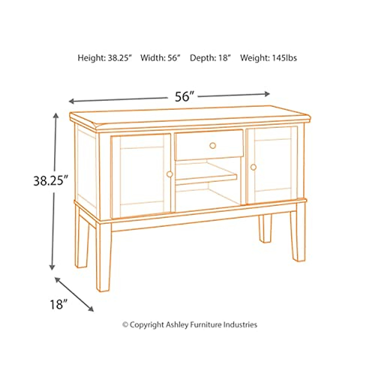 Signature Design by Ashley Haddigan New Traditional Dining Room Buffet with Wine Rack, Dark Brown
