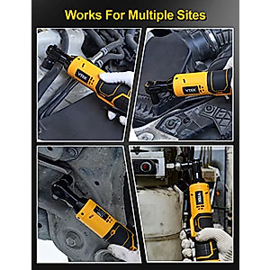 VTEK 3/8" Cordless Ratchet Wrench 16.8V Power Ratchet Wrench,40 Ft-lbs 400 RPM Electric Battery Ratchet Wrench