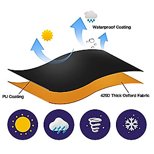 Waterpfoof ATV Cover, Heavy Duty Windproof, Protect 4 Wheelers from Snow Rain & Sun (Black, 102 inch)