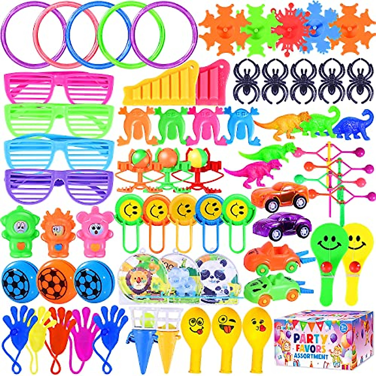Max Fun Party Toys Assortment for Kids Party Treasure Chest Prizes Box Birthday Party School Classroom Rewards Carnival Prizes Pinata Fillers Christmas Stocking Stuffers (70pcs party toys)
