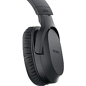 Sony Wireless RF Home Theater TV Headphones with Transmitter - 150-ft Wireless Range, Up to 20 Hours of Play Time (Black) & Zonoz Microfiber Cleaning Cloth Bundle