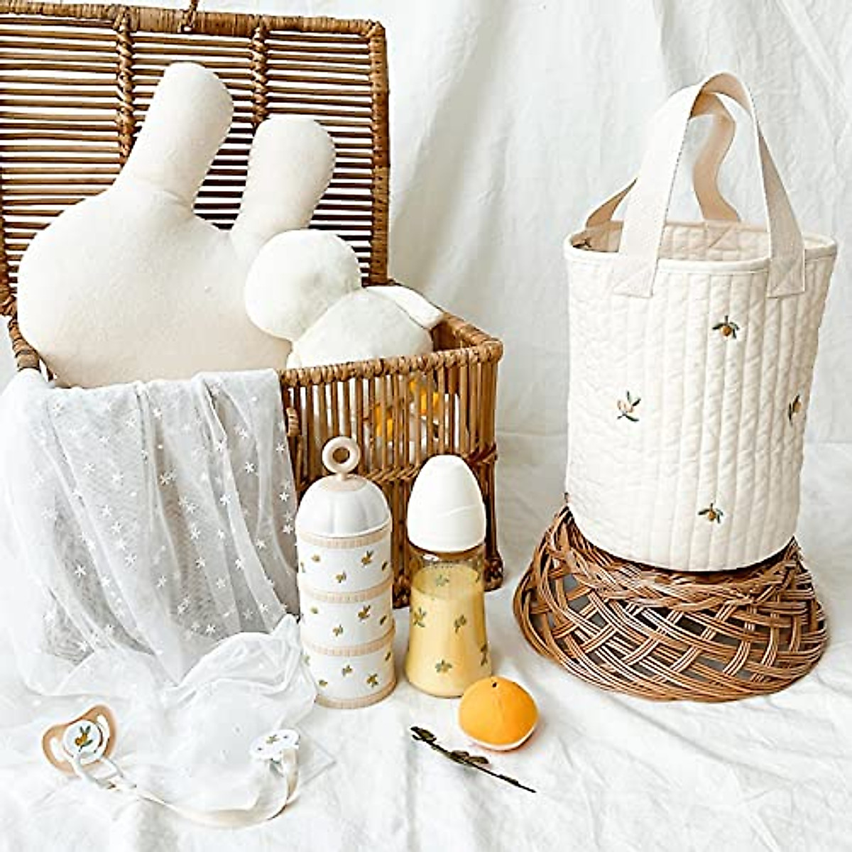 JENPECH Diaper Caddy Organizer - Large Portable Nursery Storage Bin and Car Travel Organizer - Portable Baby Changing Organizer Hanging Storage Caddy 6