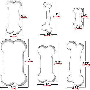 Dog Bone/Dog Biscuit Cookie Cutters for Homemade Treats, 6 PCS set Boxed package. 5." 4" 3.5" 2", 4.8" 3" stainless steel