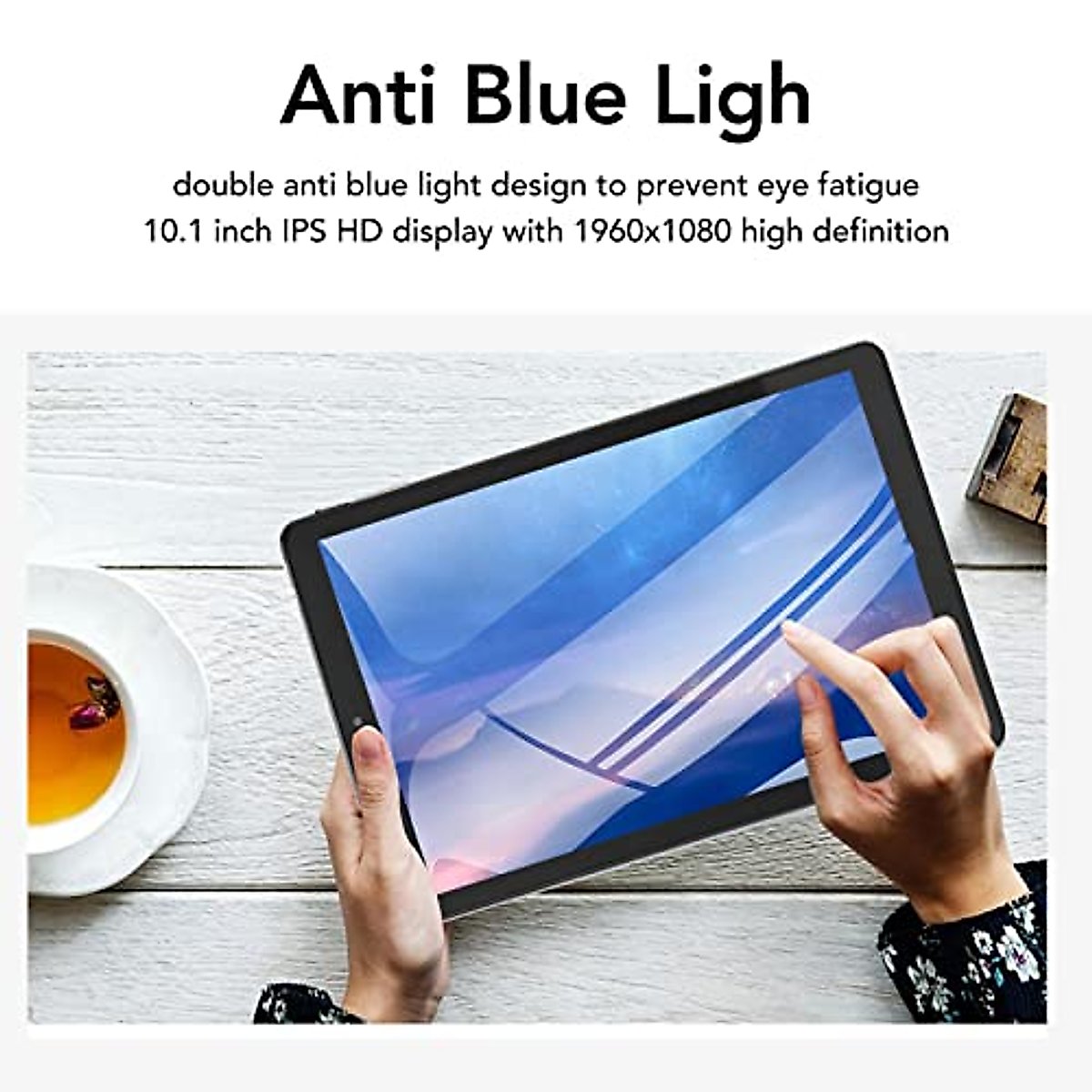 Tablet 10.1 Inch,8 Core CPU Processor Android Tablet 6GB 128GB 1960x1080 IPS HD Display, Front 5MP Rear 13MP WiFi Bluetooth Tablet Gaming Tablet (US Plug)