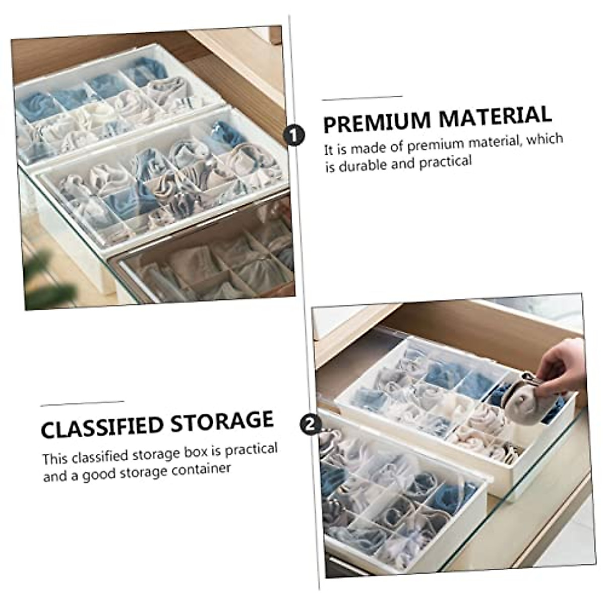 TIDTALEO 1pc Box Storage Box Storage Drawers for Clothes Plastic Storage Containers for Clothes Wall Mounted Drawers Sock Drawer Divider Socks Storage Container Clothes Storage Drawers Pp