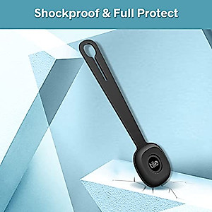 Fintie Soft Silicone Case for Tile Mate (2022), Lightweight Flexible Protective Skin Cover, Anti-Lost Scratch Resistant Holder Accessory for Tile Mate (2022) Finder Tracker - Black