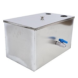 Grease Interceptor Trap, High Efficiency Grease Interceptor, Heavy Duty, 500x300x295mm Stainless Steel, Excellent Sealing with Removable Filter Basket for Canteen