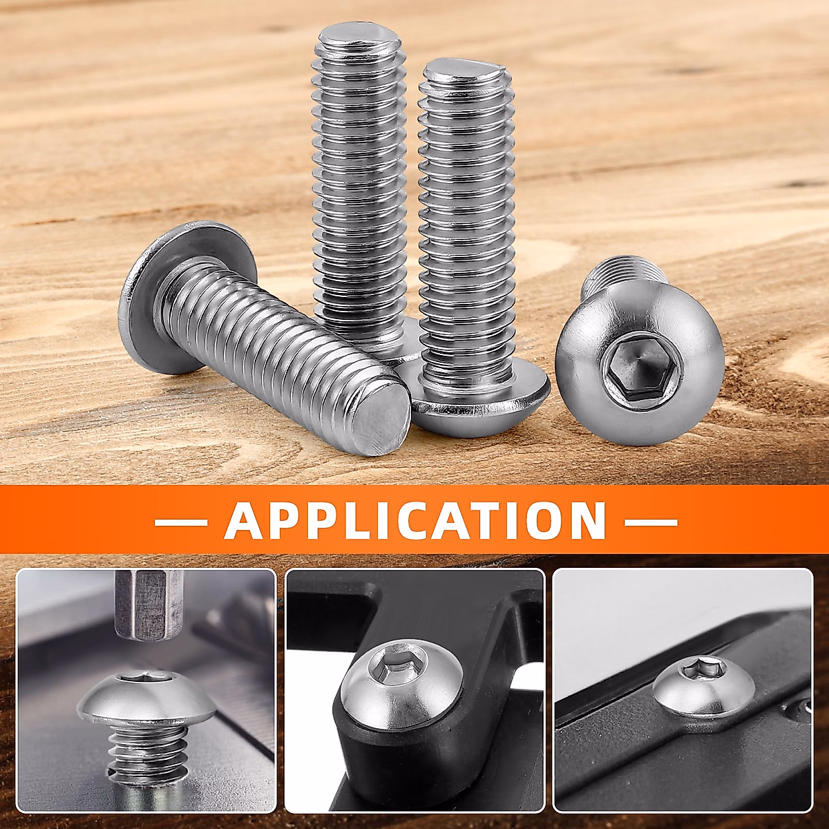 M5-0.8 x 14 mm Button Head Socket Cap Screws, Stainless Steel 18-8 (304), Bright Finish, Fully Threaded, 50 PCS