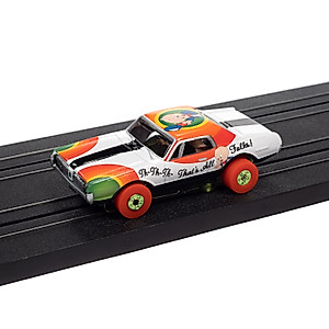 Auto World Thunderjet R33 Looney Tunes Porky Pig - 1968 Mercury Cougar HO Scale Slot Car