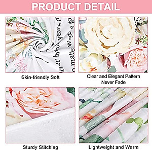Mom Gifts from Daughter, Mothers Gift Blanket, Mom Birthday Gifts from Daughter, 60" X 50" Pink Soft Flower Blanket for Mom, I Love You Mom Blanket from Son