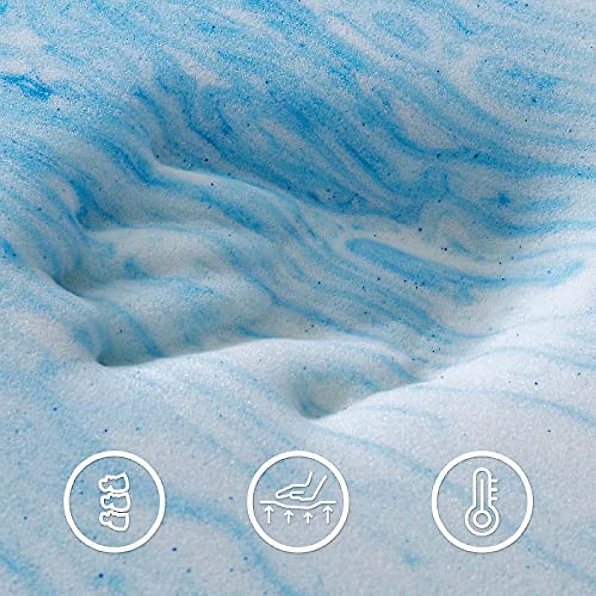 BedStory 2 Inch Memory Foam Mattress Topper Queen Size, Gel Infused Swirl Memory Foam Bed Topper for Back Pain Relief, Cooling Mattress Pad Ergonomic Design Skin-Friendly, CertiPUR-US Certified