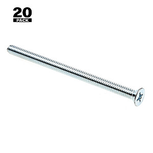 Prime-Line 9002144 Machine Screws, Flat Head, Phillips Drive, 1/4 In.-20 X 4 In., Zinc Plated Steel (20 Pack)