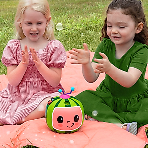 CoComelon NO Spill Musical Bubble Machine | Bubble Toy for Baby, Toddlers and Kids | Amazon Toys Exclusive with 16 oz of Extra Bubble Solution (Bubble Solution Bottle Colors Will Vary)