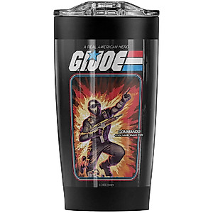 Logovision G.I. Joe Snake Eyes Card Stainless Steel Tumbler 20 oz Coffee Travel Mug/Cup, Vacuum Insulated & Double Wall with Leakproof Sliding Lid | Great for Hot Drinks and Cold Beverages