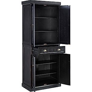 Crosley Furniture Seaside Kitchen Pantry Cabinet - Distressed Black