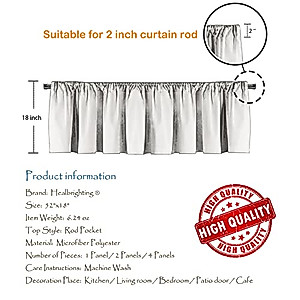 Healbrighting Blackout Texture Spray Paint on White Ink Rod Pocket Short Window Curtain Valance for Kitchen Bedroom Decor, 52" x 18", Gold and Black, 1 Panel