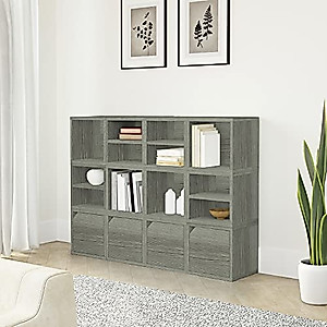 Way Basics Connect Shelf Cube Stackable Cubby (Tool-Free Assembly), Grey