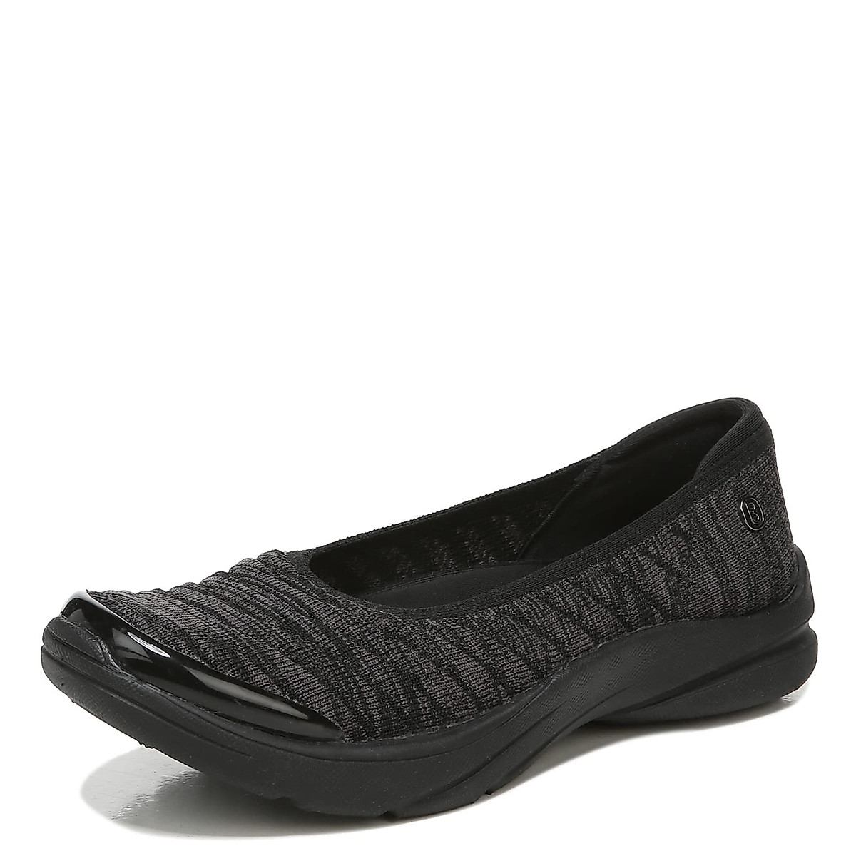 BZees Women's Legato Slip-On Flat Ballet, Black, 8