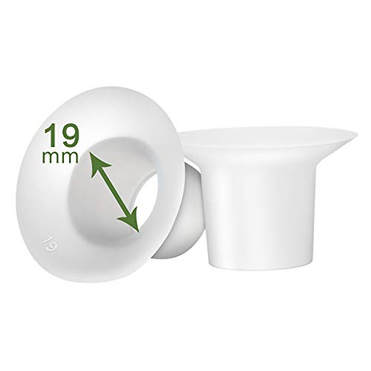 LOZAEVE 19mm Silicone Flange Inserts for Spectra S1 S2, Medela Breast Pump Shields, Freestyle, Harmony, Sonata to Reduce 24mm Elastic Nipple Tunnel Down to 19mm; Also Fits Freemie 25mm Cups; 2pc/Each