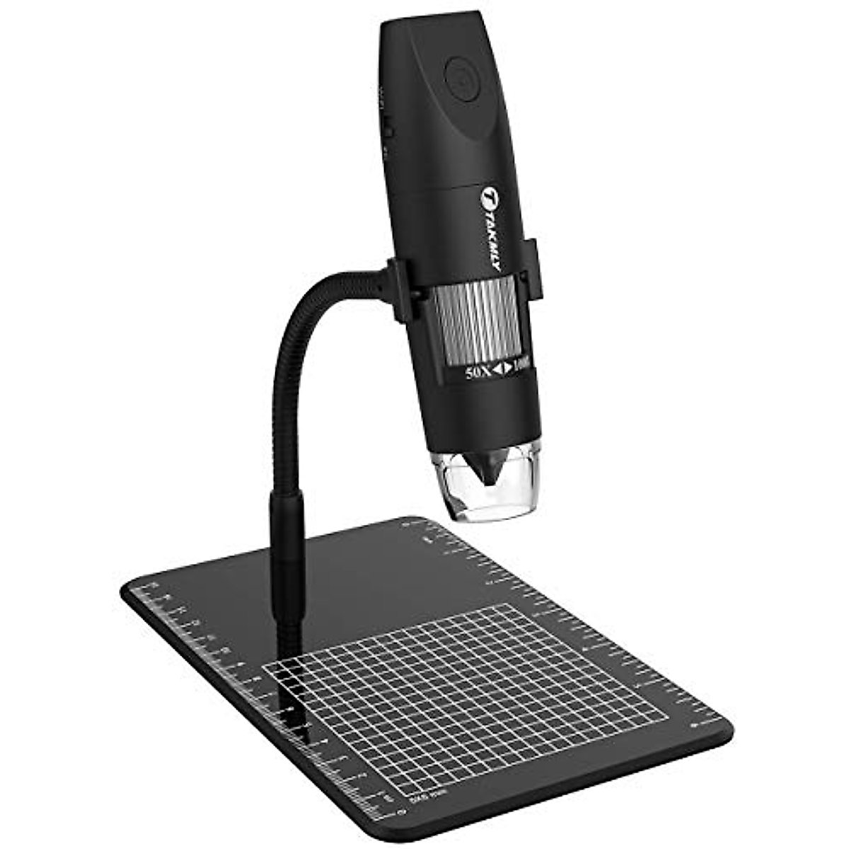 Wireless Digital Microscope Handheld USB HD Inspection Camera 50x-1000x Magnification with Flexible Stand Compatible with iPhone, iPad, Samsung Galaxy, Android, Mac, Windows Computer (Black)