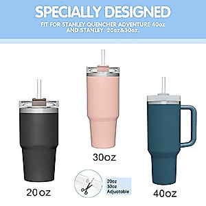 5 PCS for Stanley Cup Accessory,2 Reusable Replacement Silicone Straws Clear 40 oz 30 Tumbler,2 Straw Tip Covers and 1 Protective Boot,Multicolor