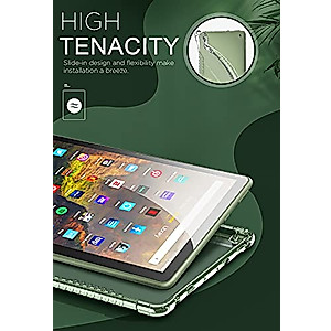 MoKo Case Fits All-New Kindle Fire HD 10 & 10 Plus Tablet (11th Generation, 2021 Release) 10.1", Ultra Clear Soft Flexible Transparent TPU Skin Bumper Back Cover Shell, Clear