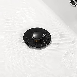 KES Bathroom Sink Stopper Black, Universal Pop Up Drain Stopper for 1.12~1.83" Bathroom Sink, Brass Bathroom Sink Stopper Replacement, S1000-BK