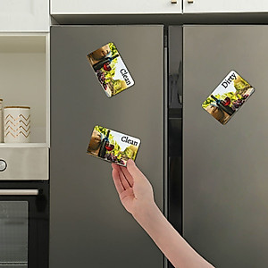 Kigai Farm Delicious Wine Clean Dirty Magnet for Dishwasher Upgrade Super Strong Magnet - Easy to Read Non-Scratch Magnetic Indicator Sign