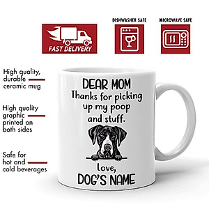 Personalized Great Dane Coffee Mug, Custom Dog Name, Customized Gifts For Dog Mom, Mother's Day, Birthday Halloween Xmas Thanksgiving Gift For Dog Lovers, Thanks For Picking Up My Stuff Mugs