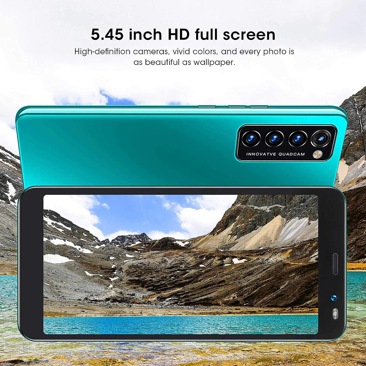 KIKYO Unlocked Smartphones,LANDVO Rino4 Pro 5.45in Dual SIM Unlocked Cell Phone,1GB RAM + 8GB ROM,2MP+5MP Dual Camera,Face ID Android Phone with 2200mAh Battery(Green)