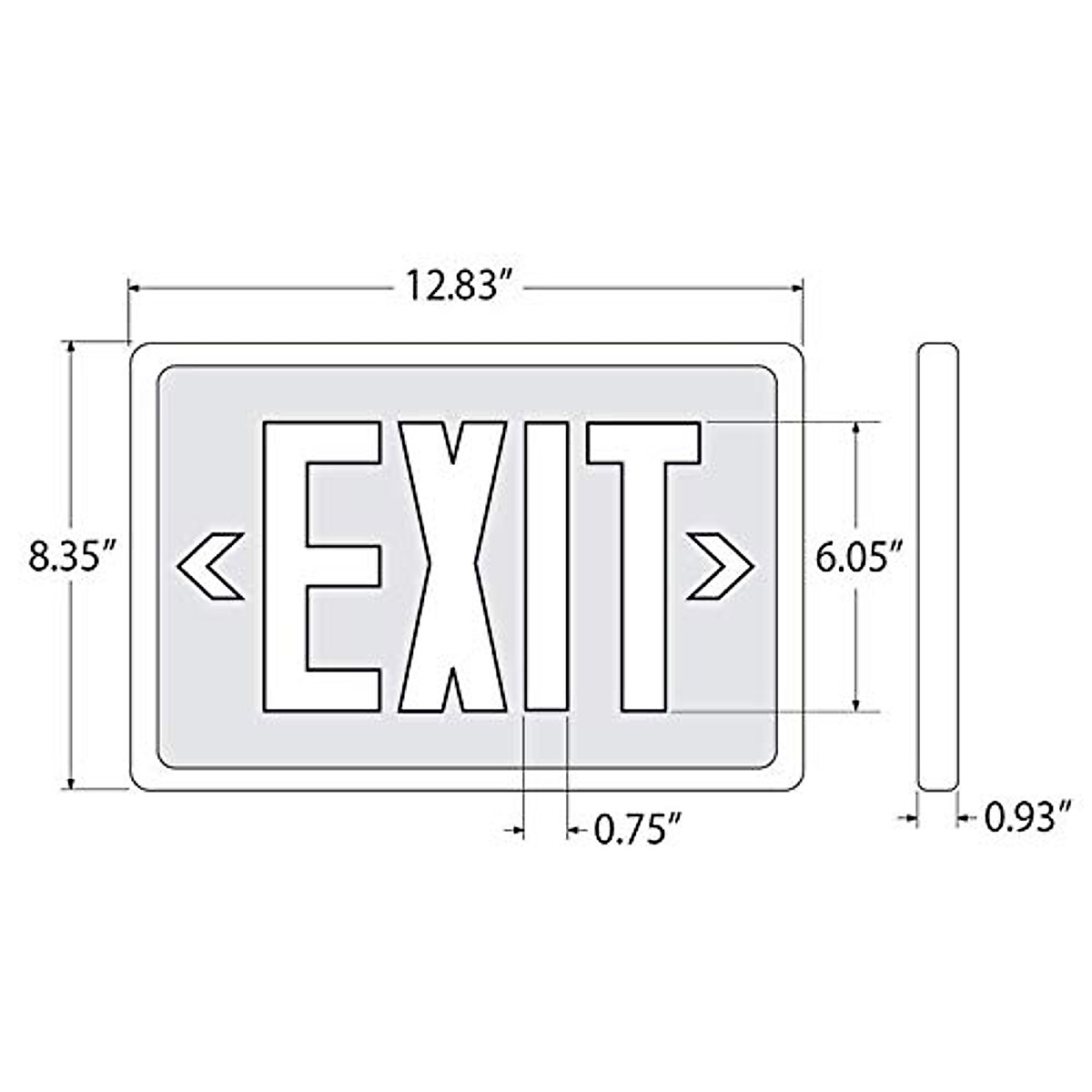 Carpenter Lighting Red Tritium Exit Sign with 10-Year Life
