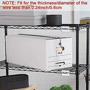 Basket Labels Clip On,50PCS Clear Plastic Bin Clip Labels for Baskets,Wire Shelf Price Labels,Labels for Storage Bins,Merchandise Sign Display Holder,50PCS 6X4CM Label Inserts Included. (CQTP0000)