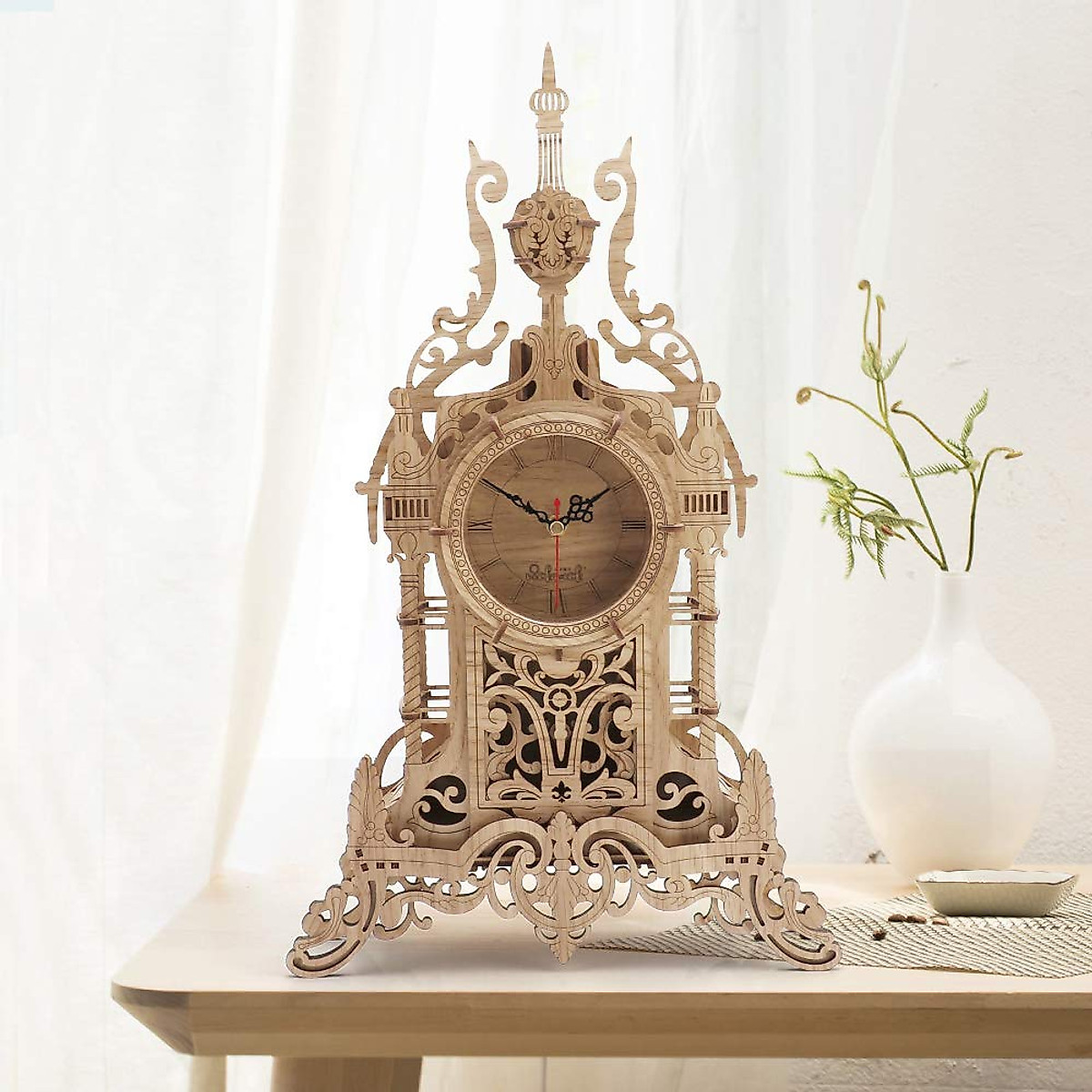 nicknack 3D Wooden Puzzle for Adults, Model Building Puzzle - Tower Clock, Light