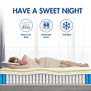 DIGLANT King Hybrid Mattress, 10 Inch Hybrid Tight Top Mattress, Memory Foam Pocket Spring Mattress Sleep Supportive & Pressure Relief, Medium Firm Feel Mattress in a Box, CertiPUR-US Certified