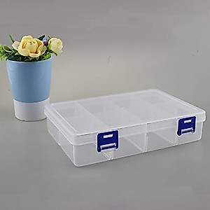 YXQ 8 Grids Clear Plastic Little Things Container Jewelry Box Organizer Case Electronic Component Storage