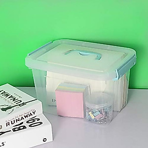 Yubine 6 Quart Small Latching Storage Box, 4 Pack Plastic Stprage Bin with Lid