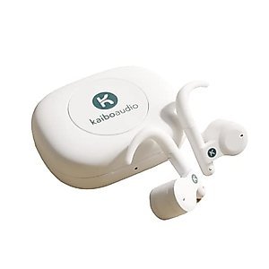 Kaibo Buds - Bone Conduction Headphones with True Wireless Stereo - Bone Conduction Earbuds - Open Ear Bluetooth Earphones - IP55 Water-Resistant - 16 Hours With Charging Case - Smart Touch (White)