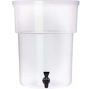 CFS Plastic Round Beverage Dispenser, 5 Gallons, Translucent