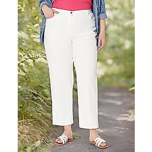 Ruby Rd. womens Plus-size Classic 5-pocket Fly Front Denim Jean Pants, White, 22 US