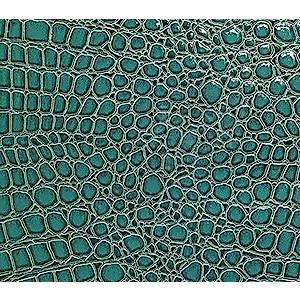 Vinyl Fabric Crocodile Turquoise Fake Leather Upholstery / 54" Wide/Sold by The Yard